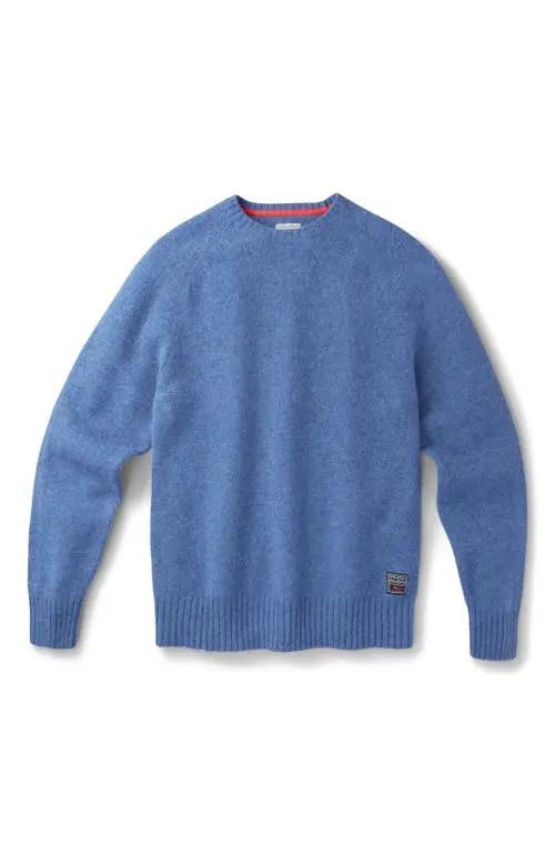 Aubin Prestwick Shetland Crew Neck Sweater - Mid Blue