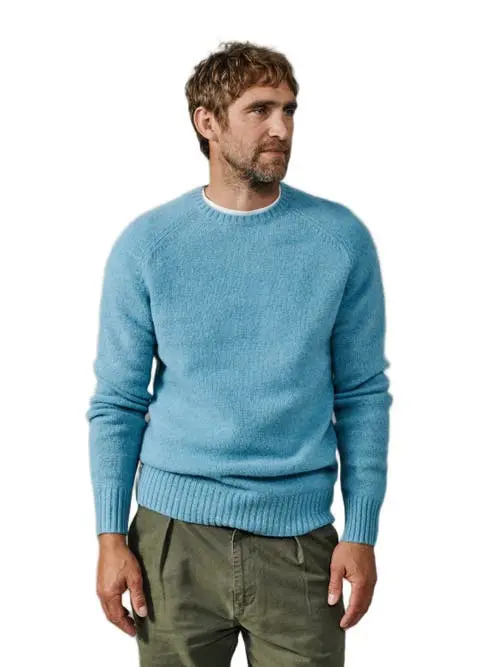 Aubin Prestwick Shetland Crew Neck Sweater - Peppermint