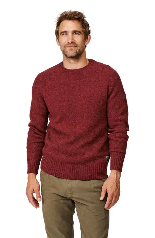 Aubin Prestwick Shetland Crew Neck Sweater - Port