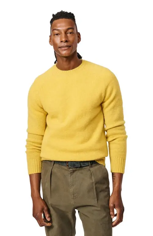 AUBIN Prestwick Shetland Crew Neck Sweater - Yellow