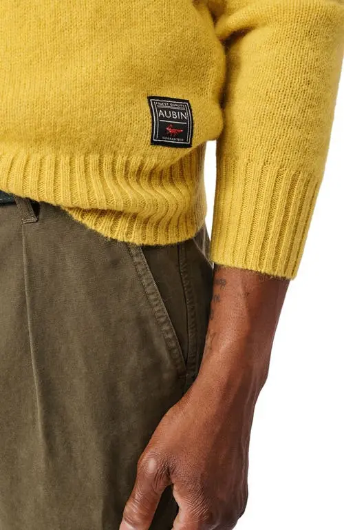 AUBIN Prestwick Shetland Crew Neck Sweater - Yellow