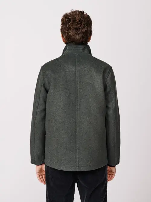 AUBIN Nettleham Shirt Jacket - Green Herringbone