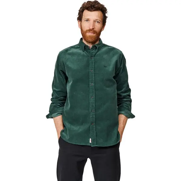 AUBIN Haworth Corduroy Shirt - Dark Green