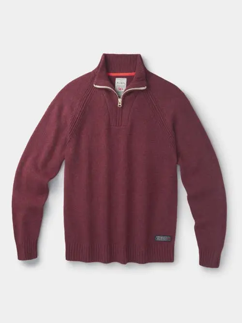 AUBIN Pelham Zip Neck Sweater - Port