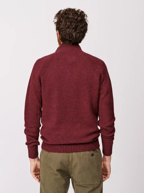 AUBIN Pelham Zip Neck Sweater - Port