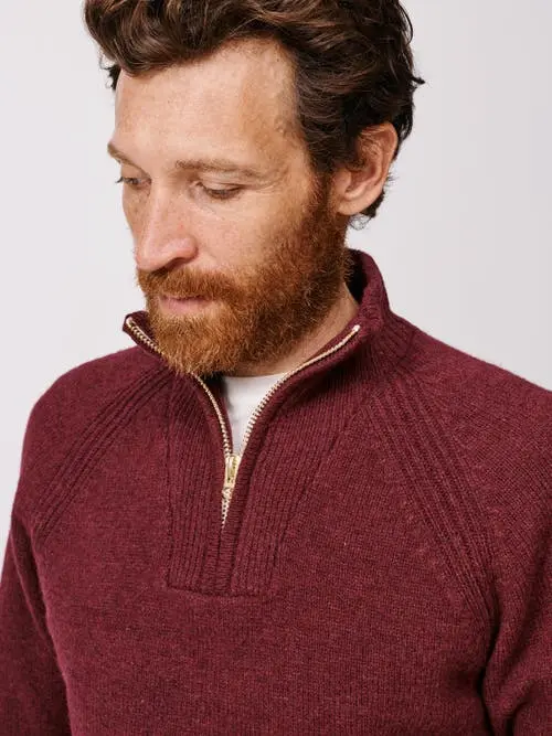 AUBIN Pelham Zip Neck Sweater - Port