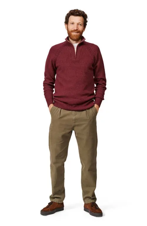 AUBIN Pelham Zip Neck Sweater - Port