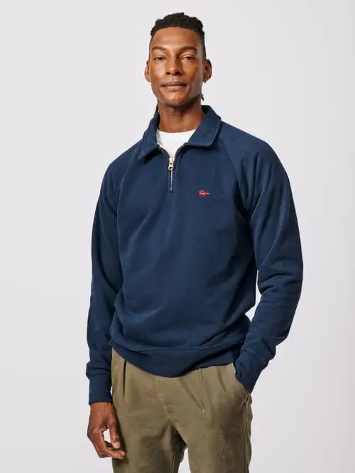 AUBIN Dunster Zip Neck Sweatshirt - Navy