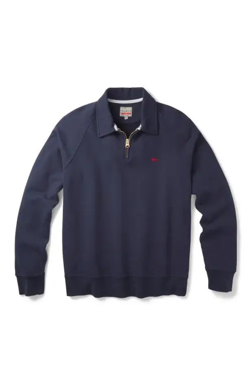 AUBIN Dunster Zip Neck Sweatshirt - Navy