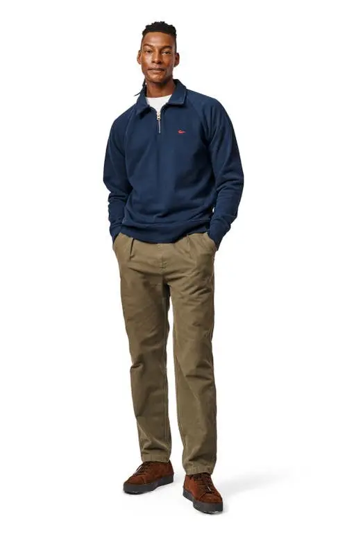 AUBIN Dunster Zip Neck Sweatshirt - Navy