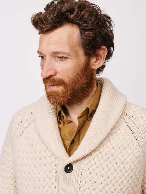 AUBIN Frampton Shawl Cardigan Sweater - Ecru