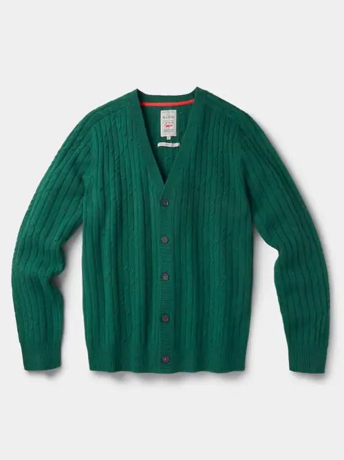 AUBIN Leonard Wool Cable Knit Cardigan