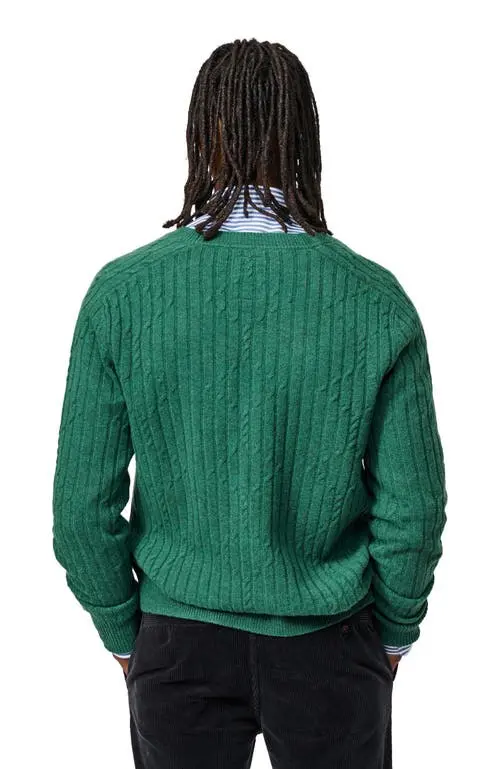 AUBIN Leonard Wool Cable Knit Cardigan