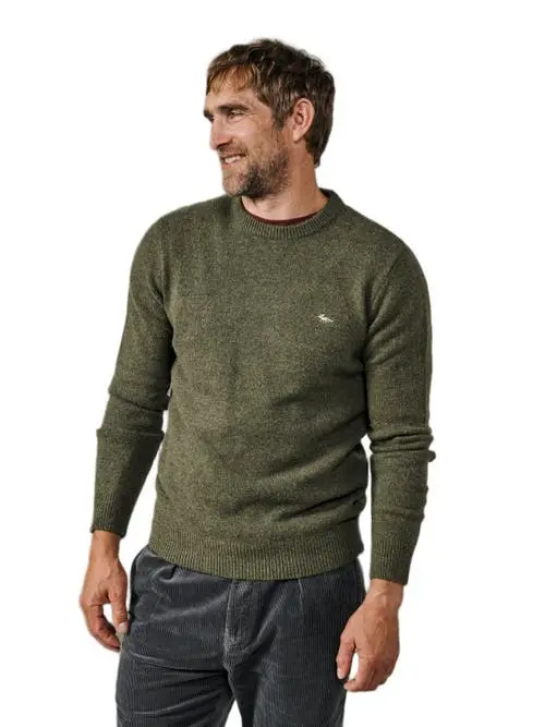 Aubin Phillips Crew Neck Sweater - Dark Khaki
