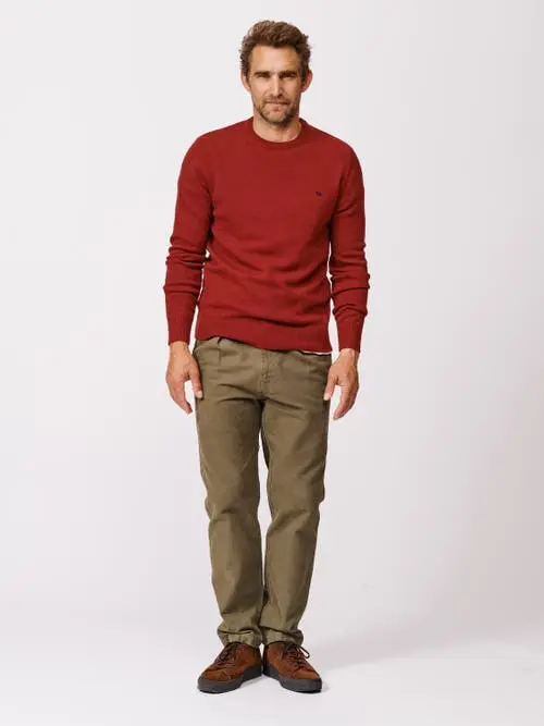 AUBIN Westbourne Crew Neck Sweater - Dark Rust