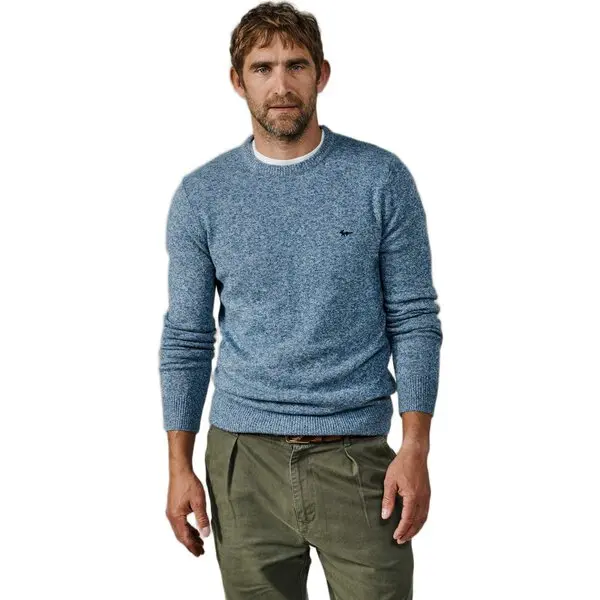Aubin Westbourne Crew Neck Sweater - Light Blue Mix
