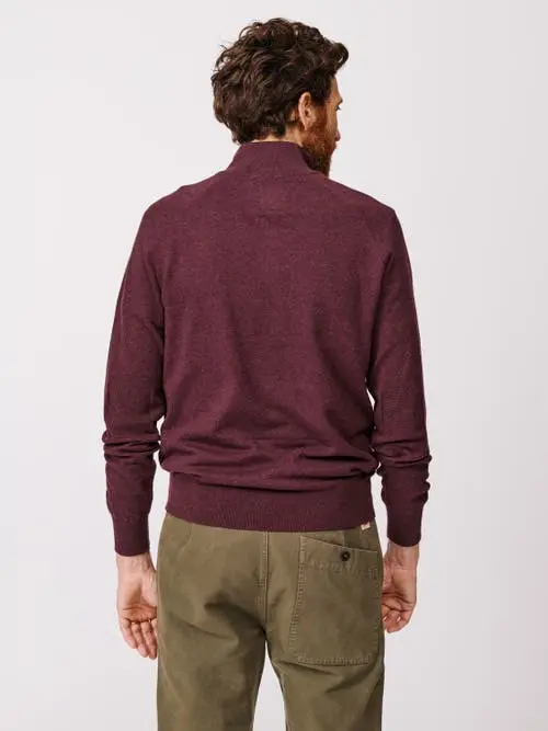 AUBIN Bonby Zip Neck Sweater - Bordeaux