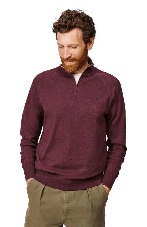 AUBIN Bonby Zip Neck Sweater - Bordeaux