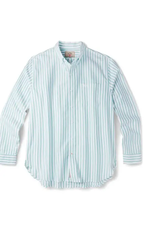 Aubin Aldridge Oxford Button Down Shirt - Thin Green Stripe