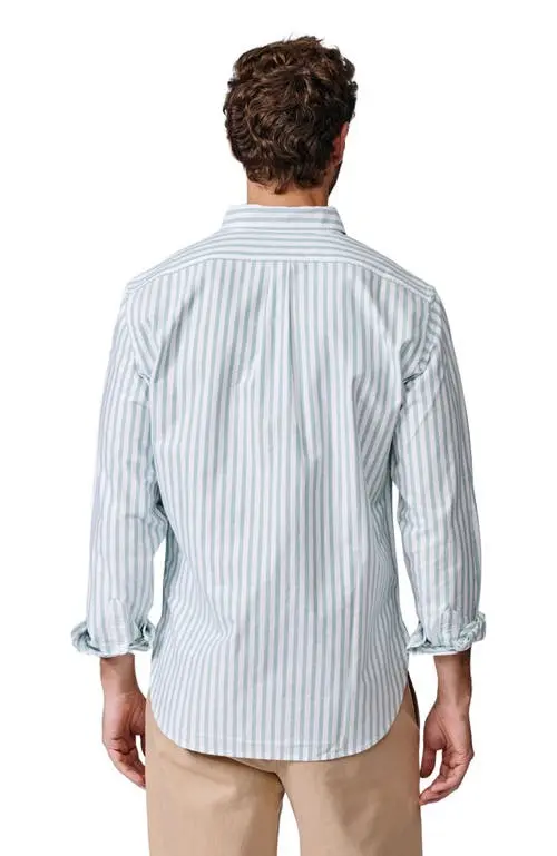Aubin Aldridge Oxford Button Down Shirt - Thin Green Stripe