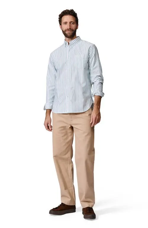 Aubin Aldridge Oxford Button Down Shirt - Thin Green Stripe