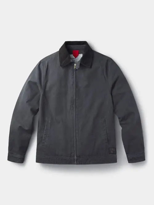 AUBIN Newland Canvas Harrington Utility Jacket - Washed Black