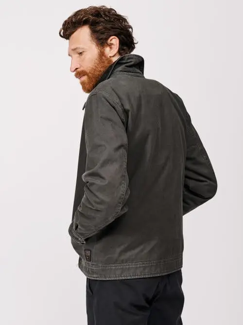 AUBIN Newland Canvas Harrington Utility Jacket - Washed Black