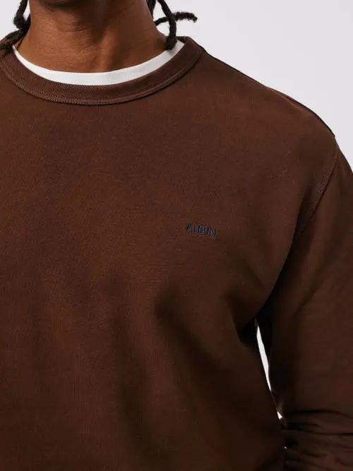 AUBIN Vestry Crew Neck Sweatshirt - Chocolate