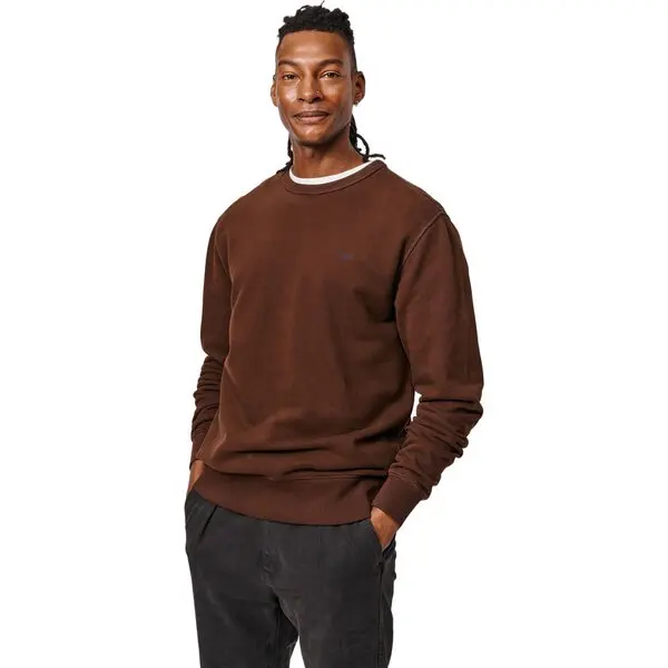 AUBIN Vestry Crew Neck Sweatshirt - Chocolate