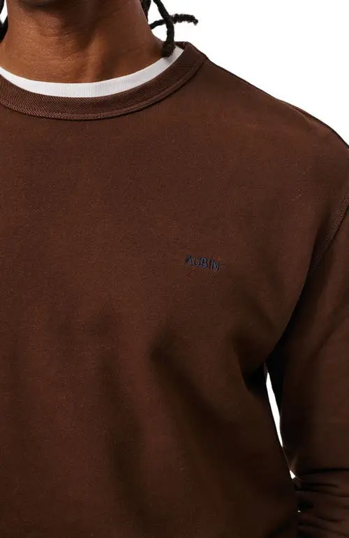 AUBIN Vestry Crew Neck Sweatshirt - Chocolate