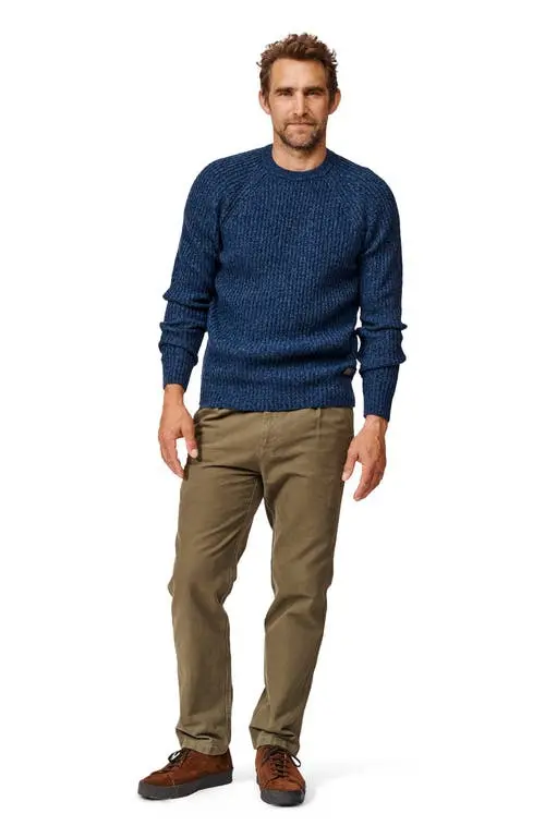 AUBIN Ray Fisherman Rib Crew Neck Sweater - Blue Mix