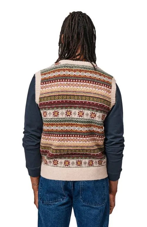 AUBIN Fair Isle Wool Knit Slipover Vest