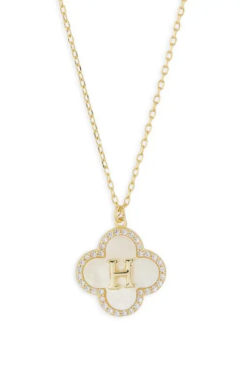 Argento Vivo Clover Mother-of-pearl Initial Pendant Necklace - Gold - H