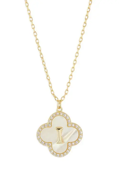 Argento Vivo Clover Mother-of-pearl Initial Pendant Necklace - Gold - I