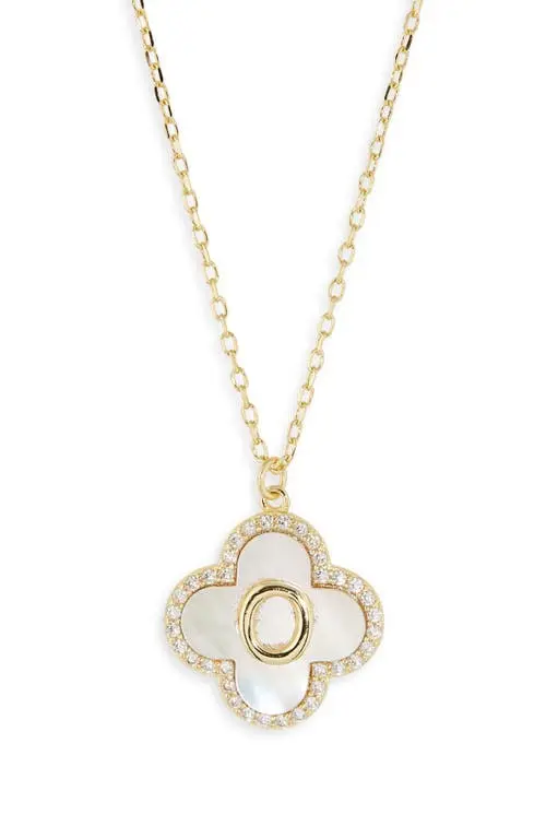 Argento Vivo Clover Mother-of-pearl Initial Pendant Necklace - Gold - O