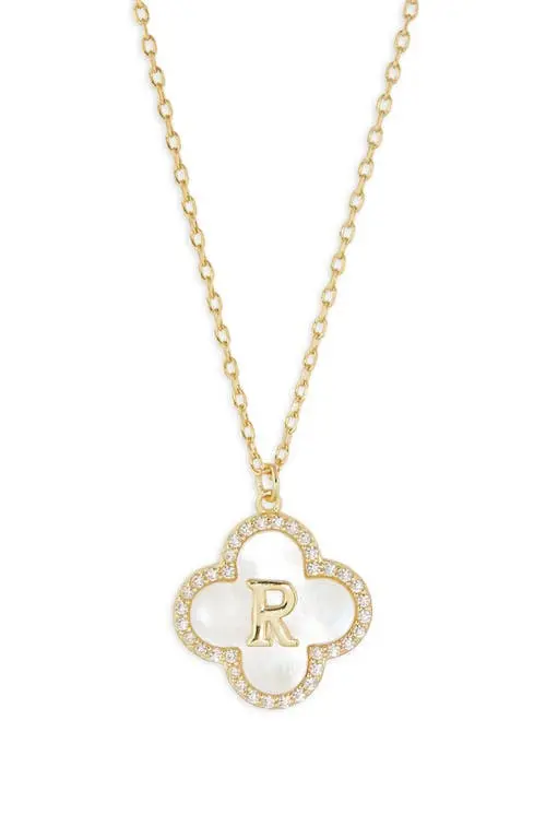 Argento Vivo Clover Mother-of-pearl Initial Pendant Necklace - Gold - R