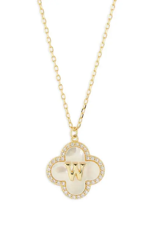 Argento Vivo Clover Mother-of-pearl Initial Pendant Necklace - Gold - W