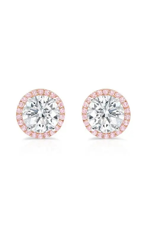 CRISLU Brilliant Cut Halo Stud Earrings - Pure Platinum/clear Stone