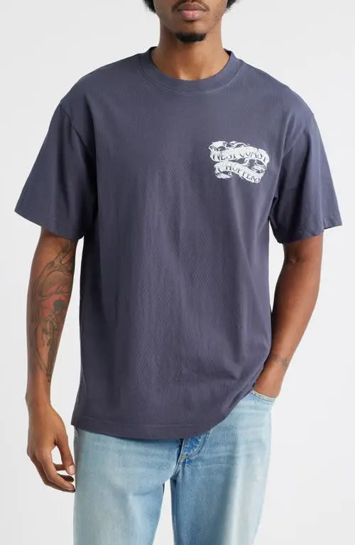 ID SUPPLY CO Wcc Banner Cotton Graphic T-shirt - Washed Navy