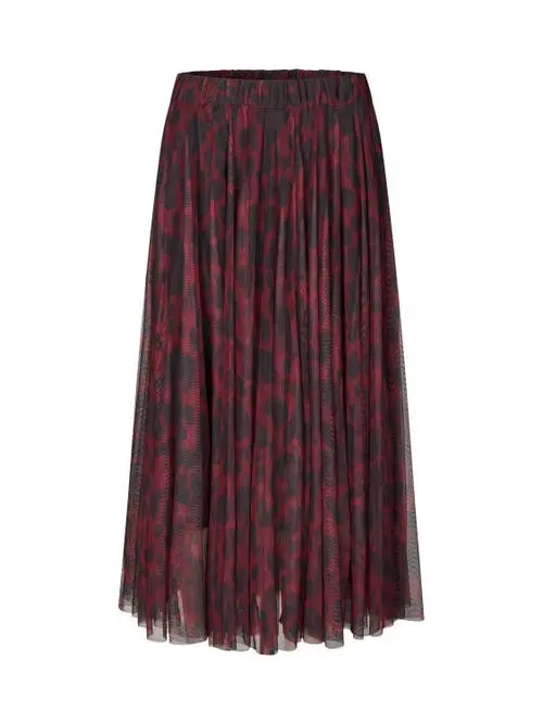 MASAI COPENHAGEN Pleated Leopard Print Tulle Skirt