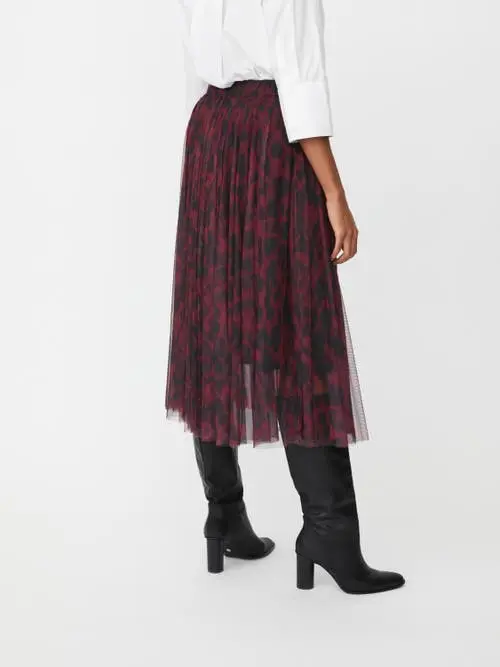 MASAI COPENHAGEN Pleated Leopard Print Tulle Skirt