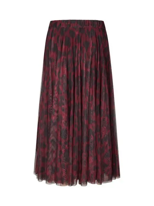 MASAI COPENHAGEN Pleated Leopard Print Tulle Skirt