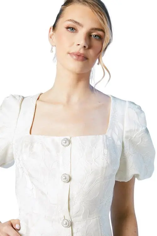 Coast Jewel Button Bridal Mini Dress