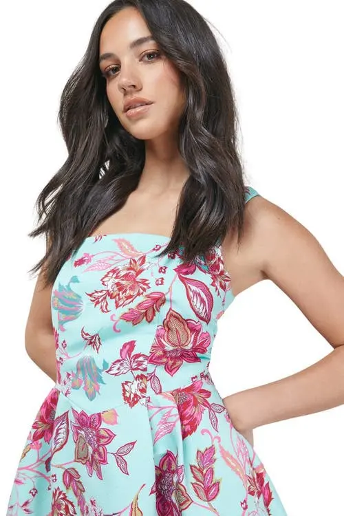 OASIS Strappy Midi Dress With Print
