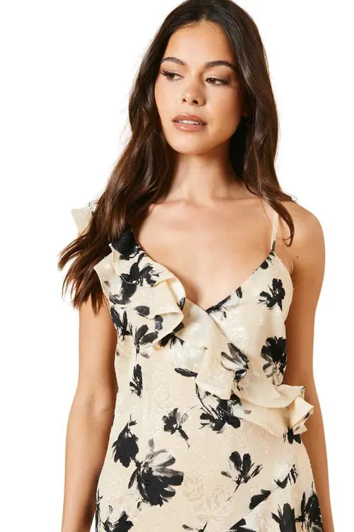 OASIS Asymmetrical Tiered Midi Dress
