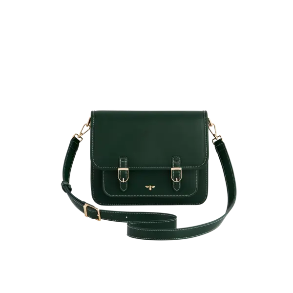 FABLE ENGLAND Classic Satchel With Bee Plaque - Green