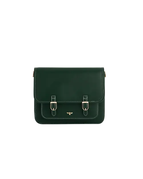 FABLE ENGLAND Classic Satchel With Bee Plaque - Green