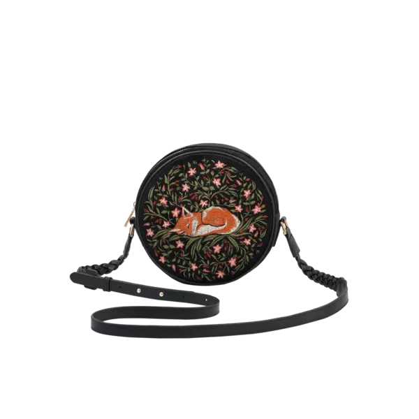 FABLE ENGLAND Sleepy Fox Circle Bag - Black