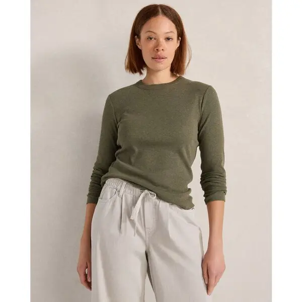 HAVEN WELL WITHIN Haven Organic Cotton Long Sleeve Tee - Bay Leaf Hthr