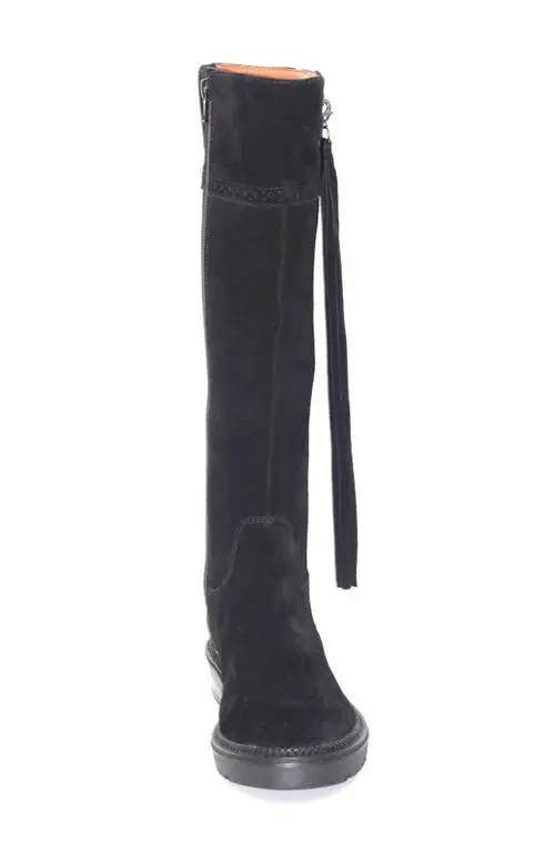 Gentle Souls Knee High Suede Boot - Black Suede